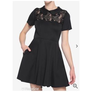 Hot Topic | Dresses | Hot Topic Black Lace Collar Illusion Skull Panel ...